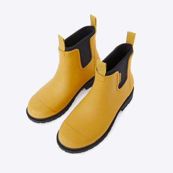 Yellow Wellies // Mustard Yellow & Black Wellington Boots