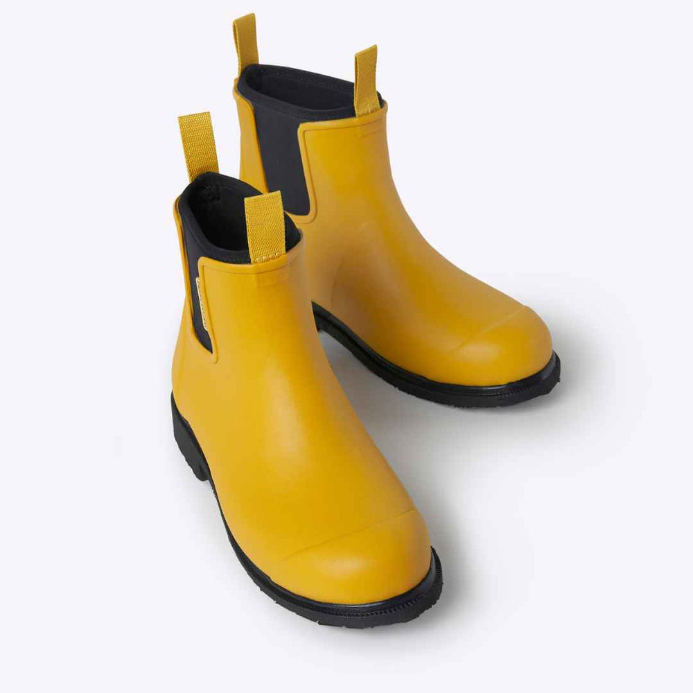 Yellow Wellies // Mustard Yellow & Black Wellington Boots