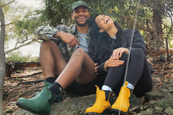Navy Wellies // Oxford Blue & Tan Wellington Boots