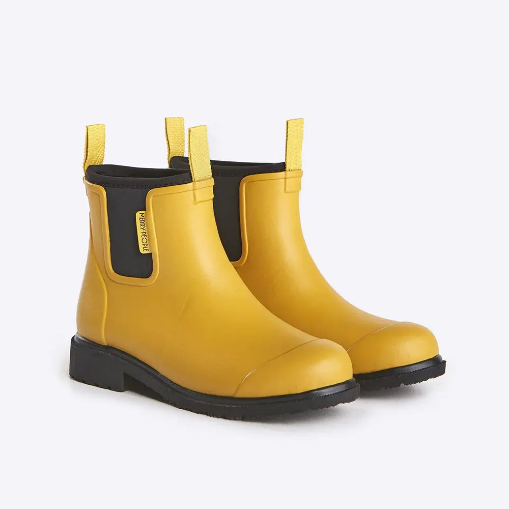 Yellow Wellies // Mustard Yellow & Black Wellington Boots